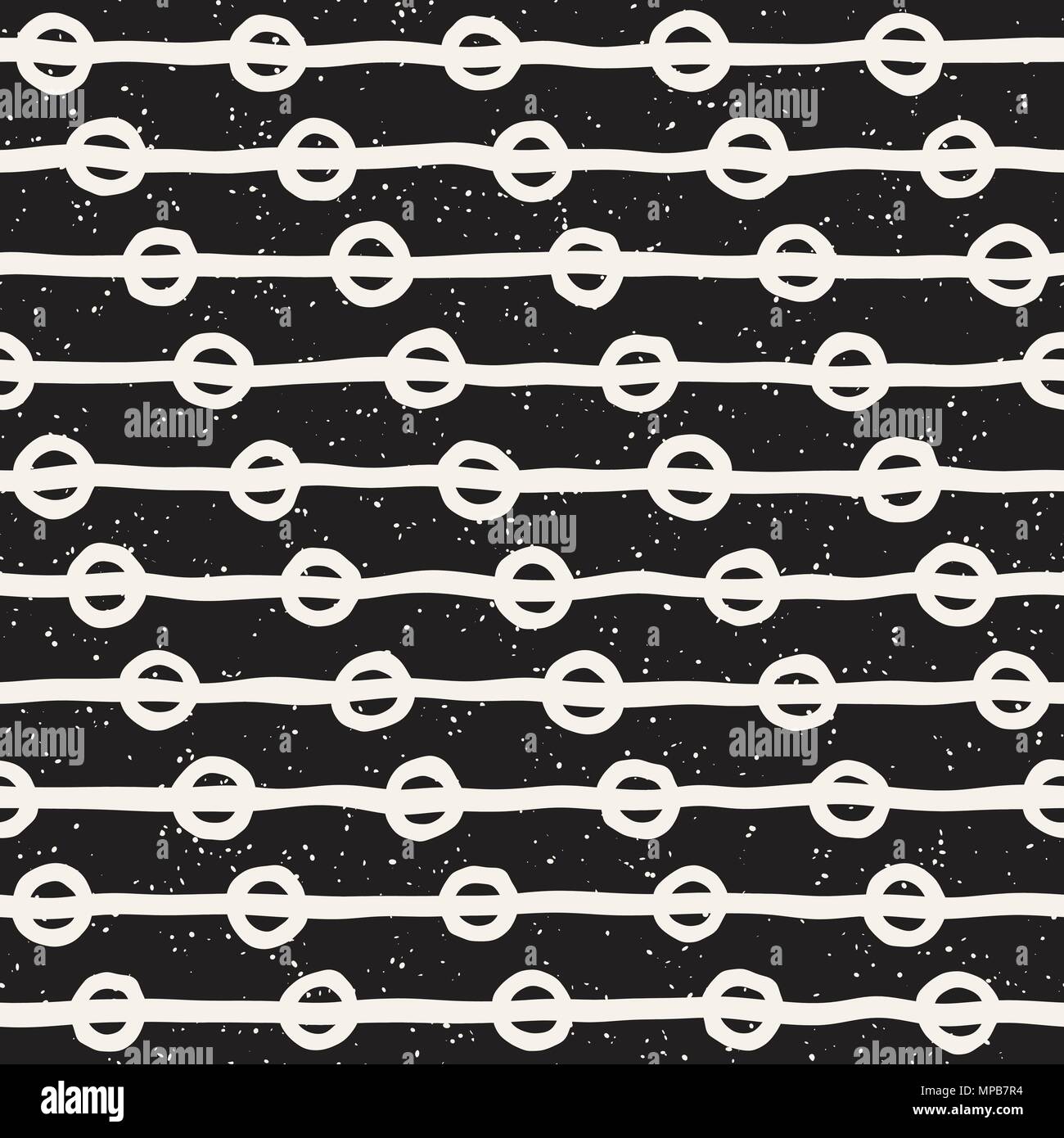 Hand drawn lines seamless grungy pattern. Abstract geometric repeating ...