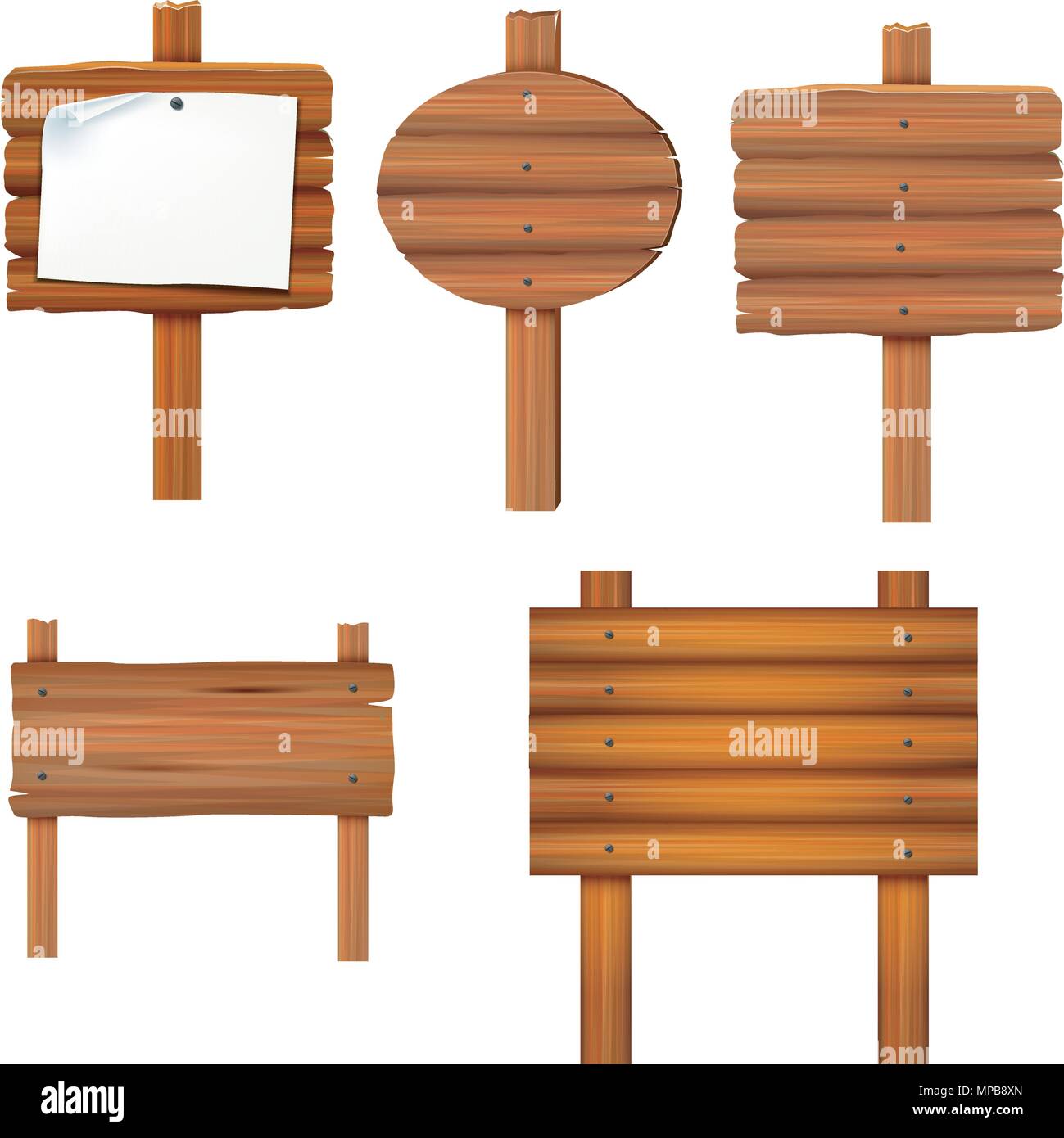 Sign board collection set isolated on white background Stock Vector ...