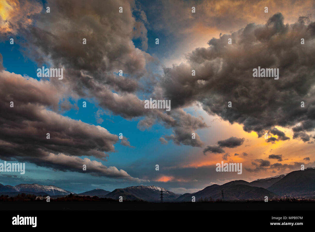 sunset sky after the storm Stock Photo - Alamy