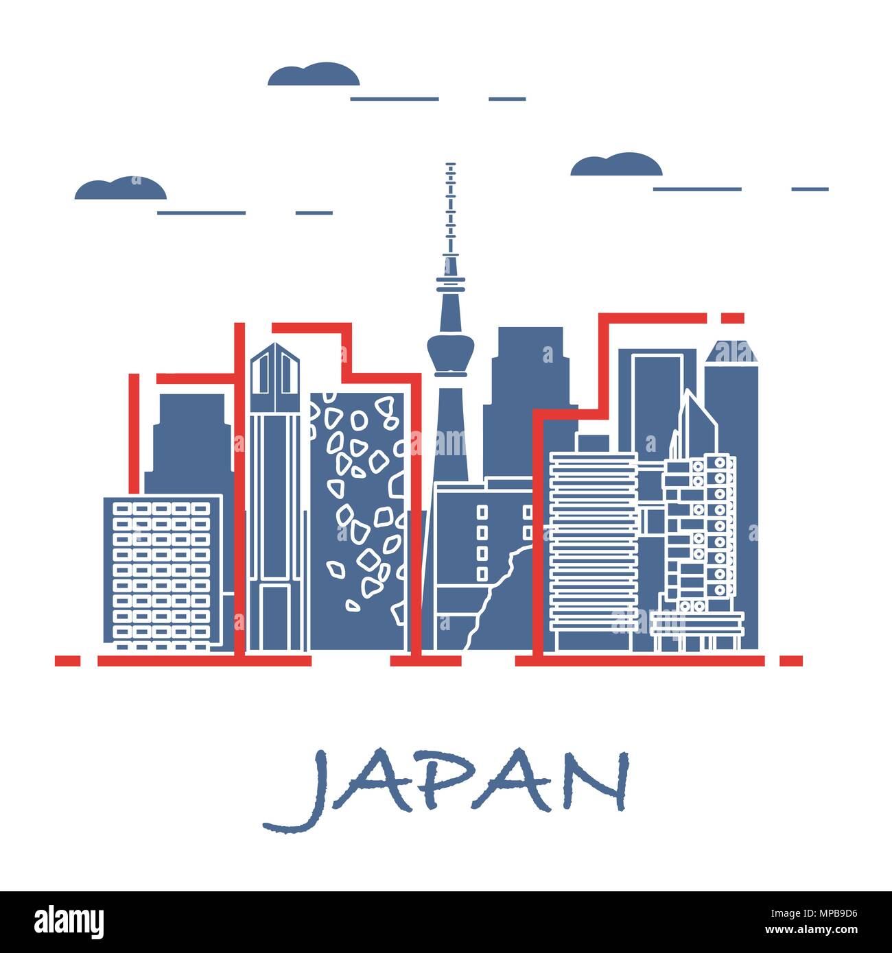 Tokyo tv tower architecture Stock Vector Images - Alamy