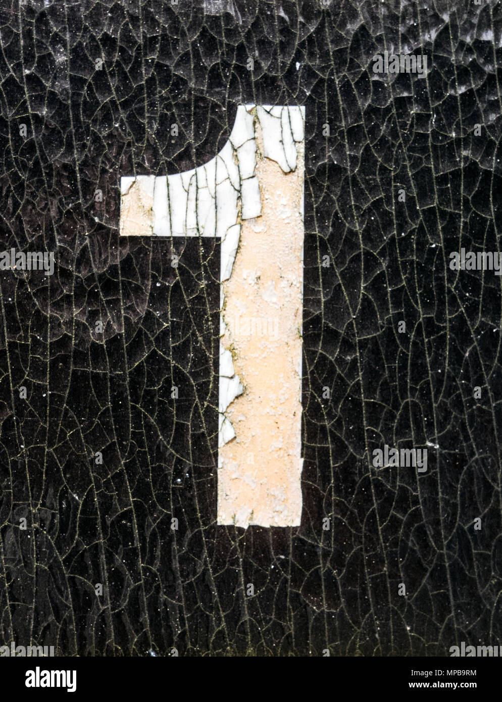 Written Wording in Distressed State Typography Found Number One 1 Stock ...