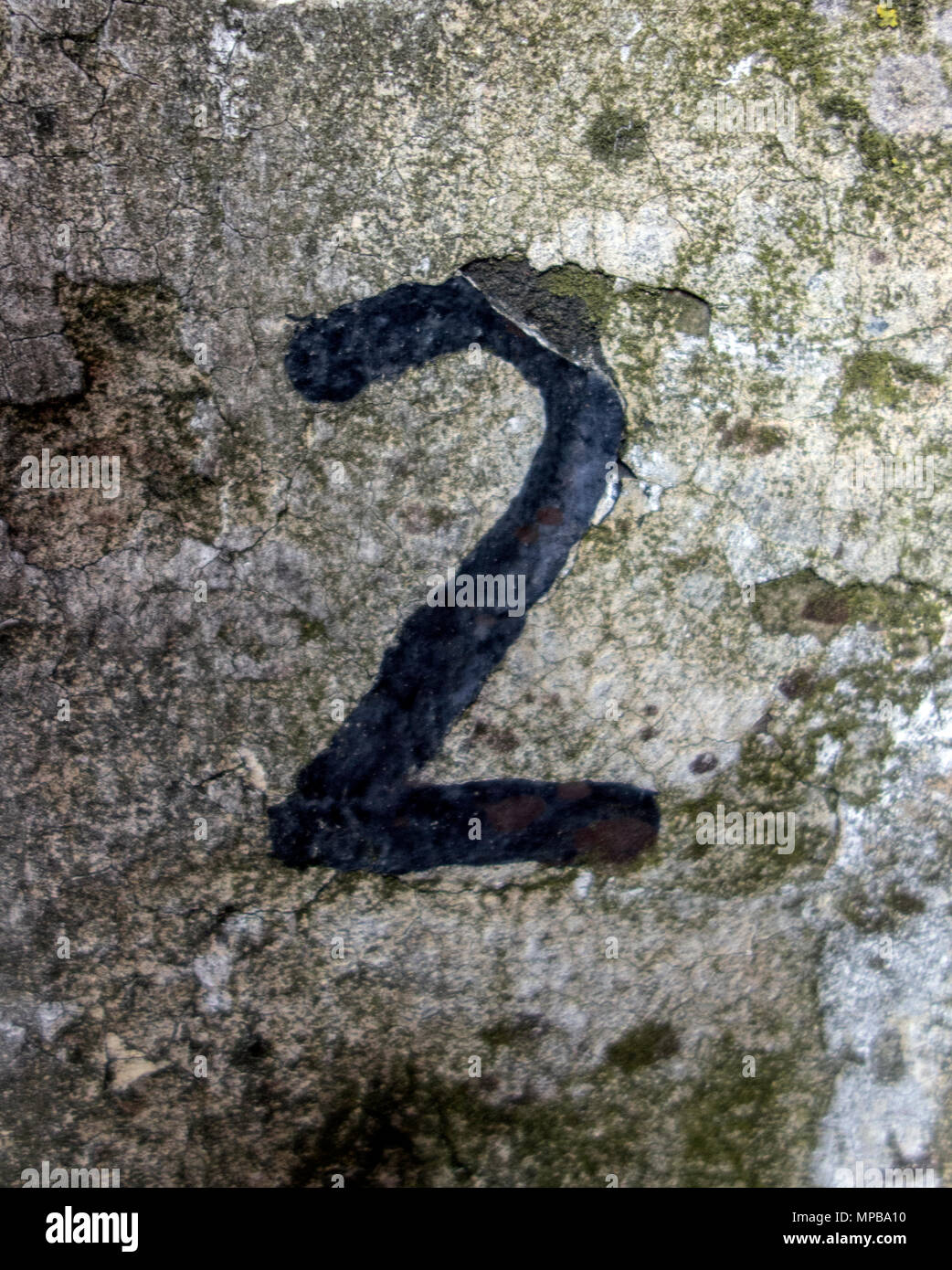 Written Wording in Distressed State Typography Found Number 2 Two Stock ...