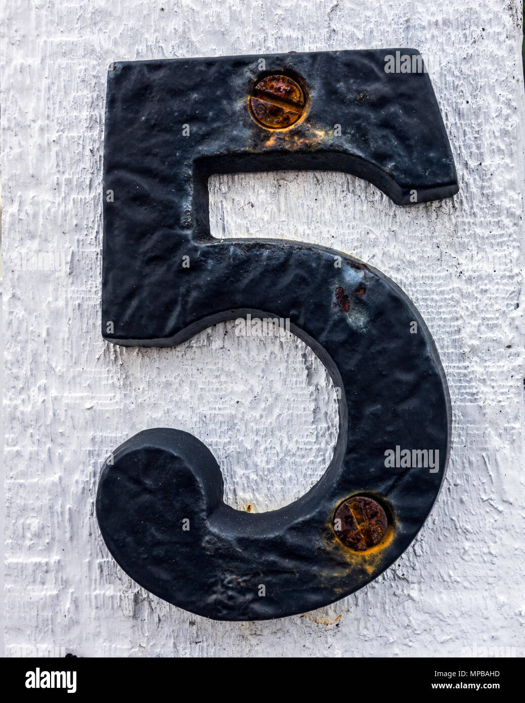 Written Wording in Distressed State Typography Found Number Five 5 ...