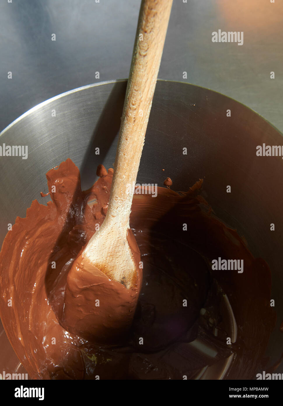 preparation of chocolate for ornament Stock Photo - Alamy