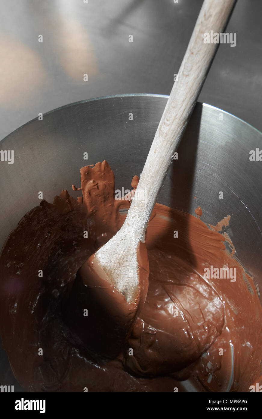 preparation of chocolate for ornament Stock Photo - Alamy