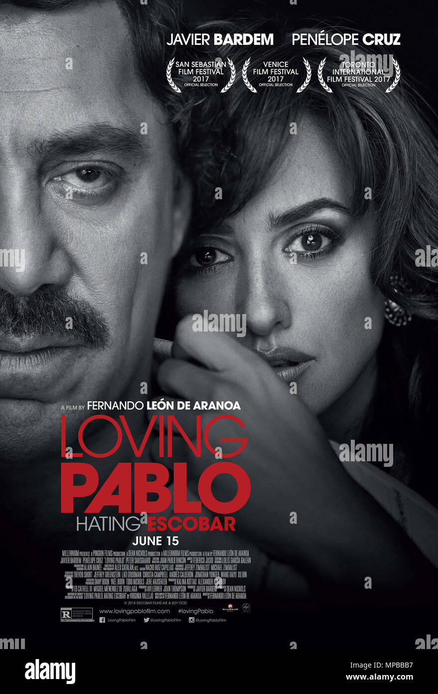 LOVING PABLO, US poster, l-r: Javier Bardem as Pablo Escobar, Penelope ...