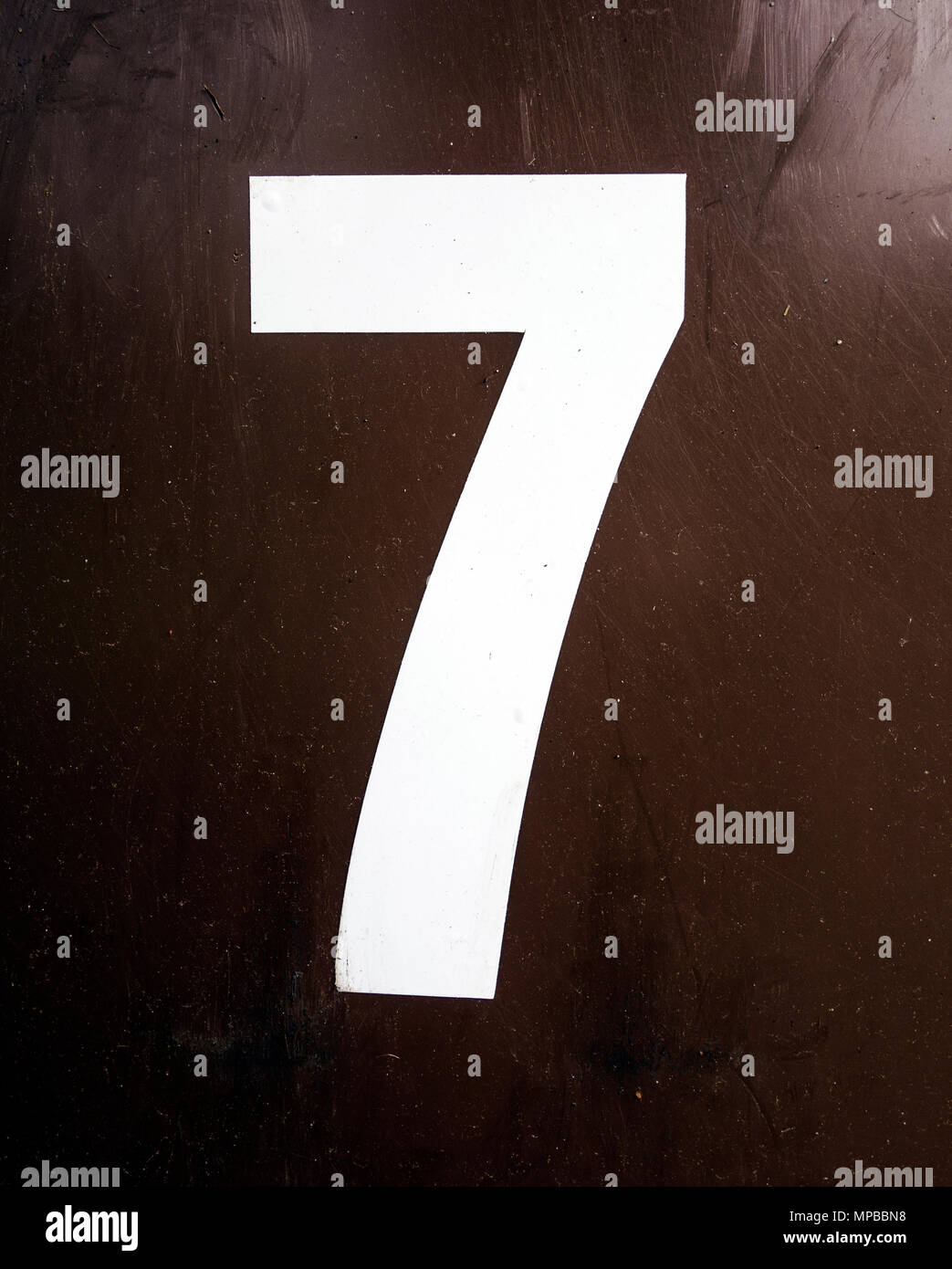 Written Wording in Distressed State Typography Found Number Seven 7 ...