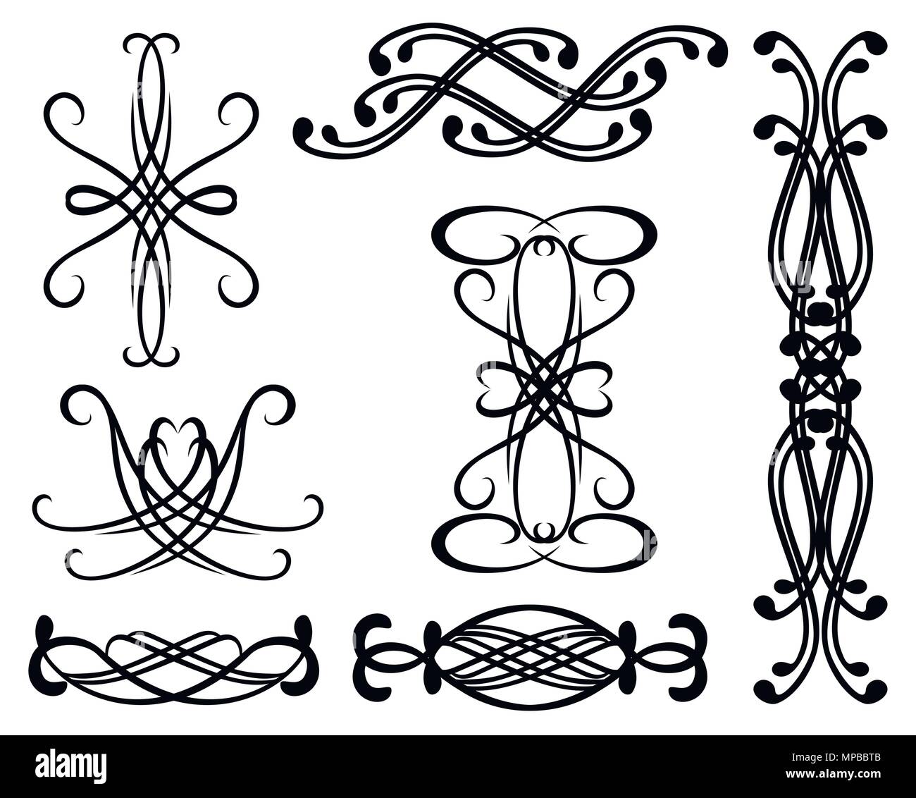 Set of vignettes and border. EPS10 vector illustration Stock Vector ...