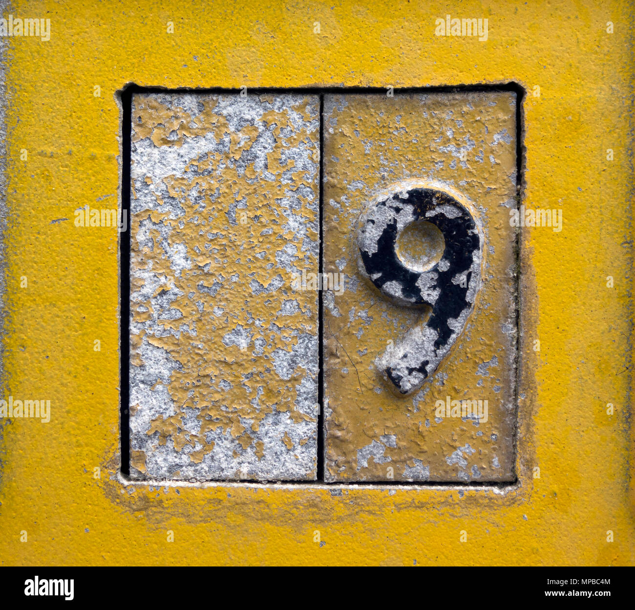 Written Wording in Distressed State Typography Found Number Nine 9 ...