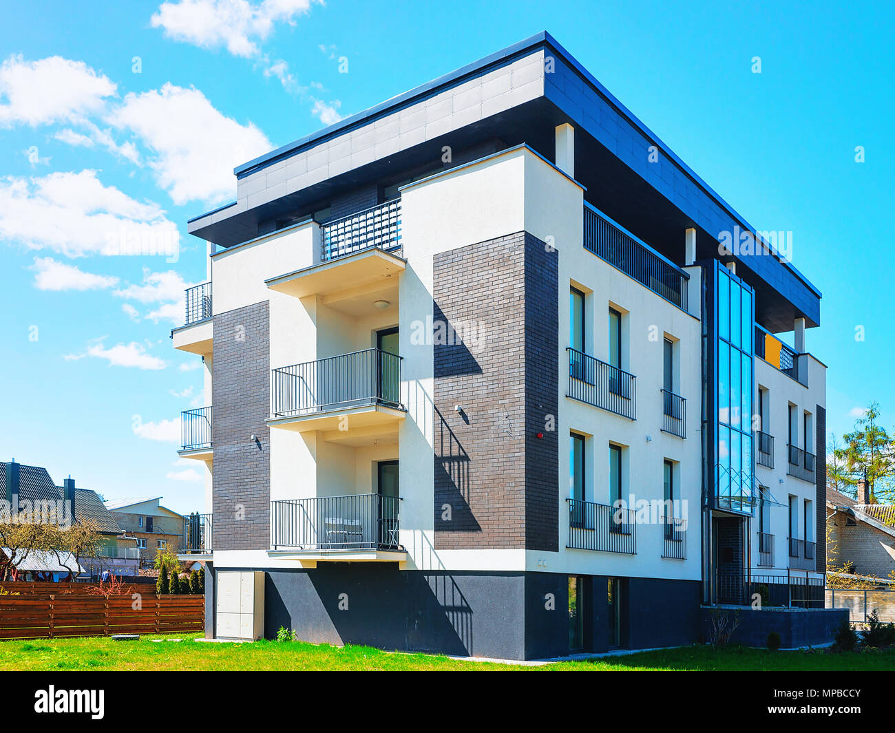 Contemporary european apartment building. Druskininkai Stock Photo - Alamy
