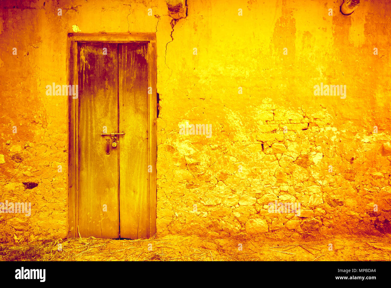 Yellow Old Vintage Wall