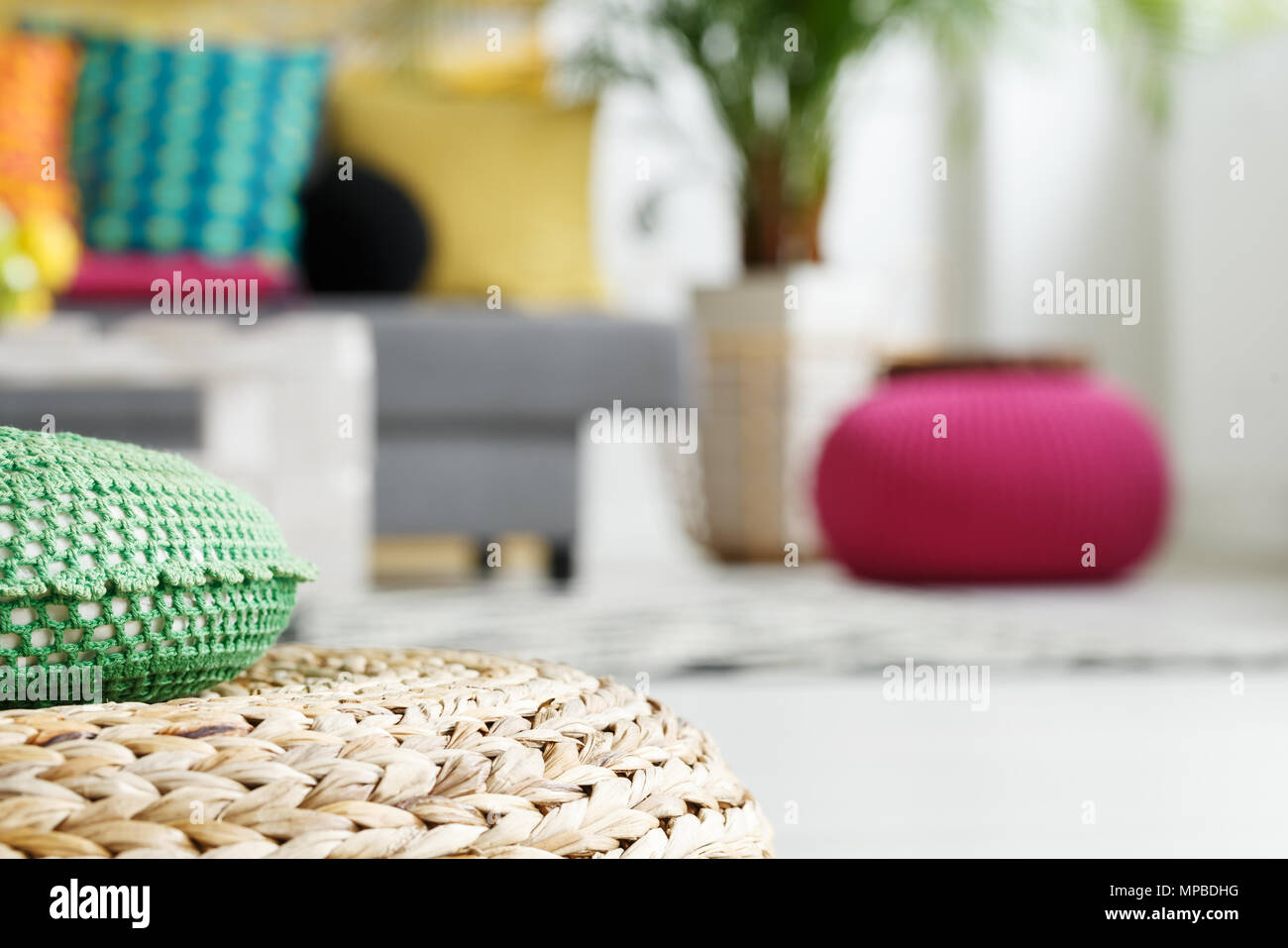 Rattan cushion hi-res stock photography and images - Alamy