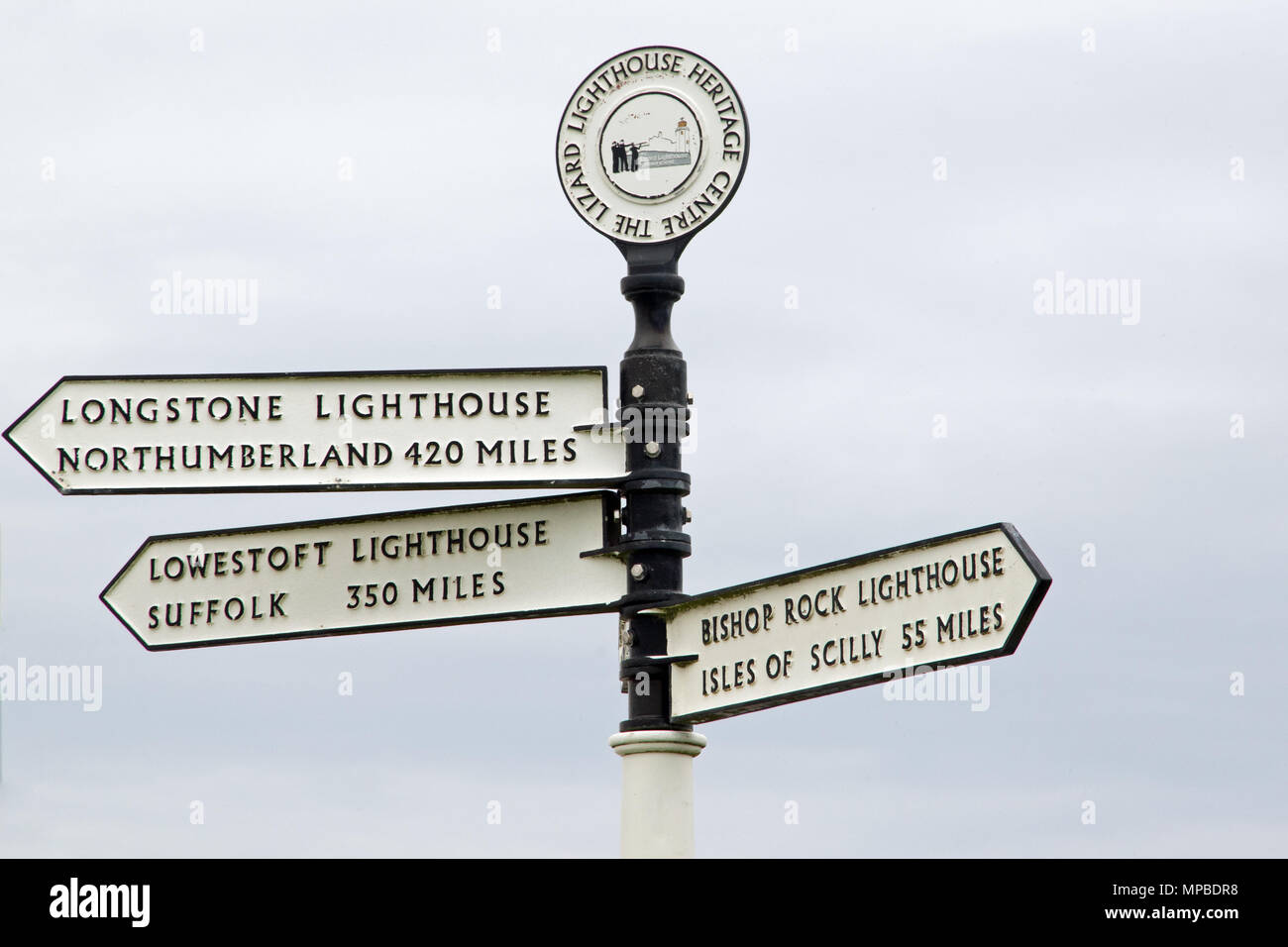 Lighthouse signs at the Lighthouse Heritage Centre at The Lizard in ...