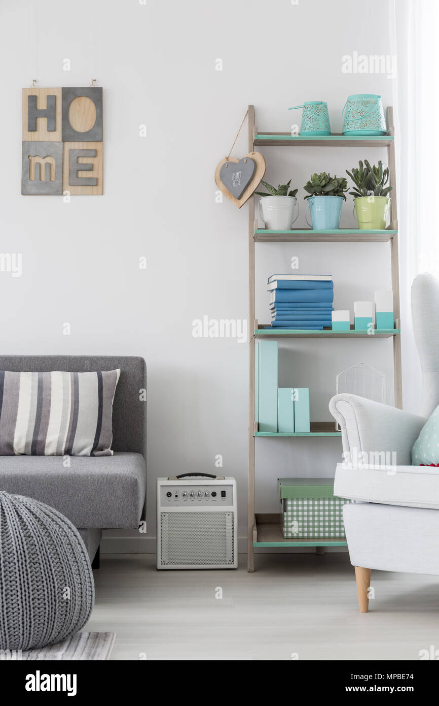 Trendy scandinavian wooden rack and ecological inspiring decorations ...