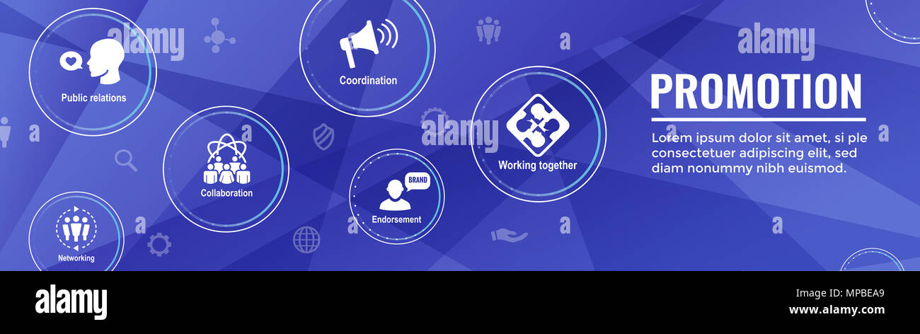 Brand Ambassador Thin Line Outline Icon Web Banner Set with Megaphone ...