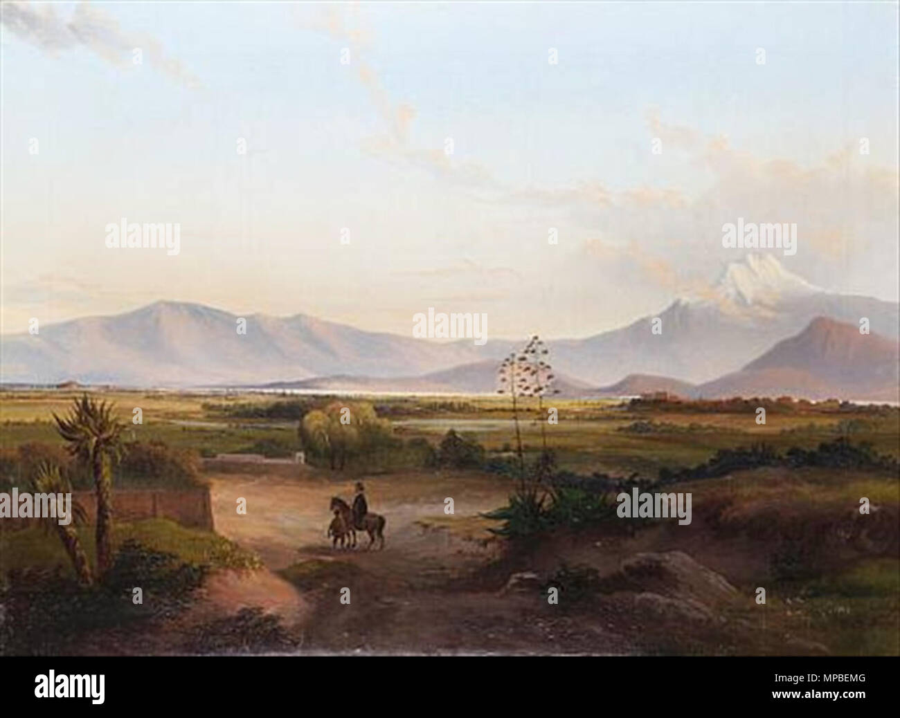 . Mexico visto desde el Arsobisbado de Tacubaya. Original oil on canvas ...