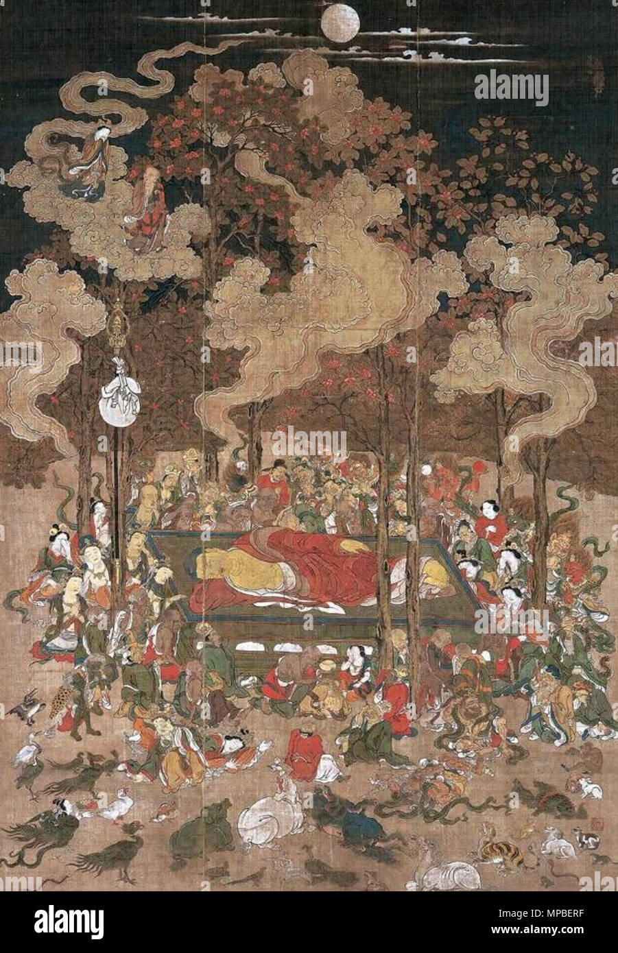 . English: Nirvana painting by Mubun, Chojuji, Nanao, kept at Ishikawa Nanao Art Museum, Nanao ...