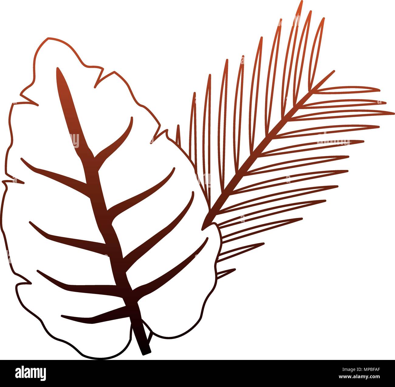 Leaves nature symbol red lines Stock Vector Image & Art - Alamy