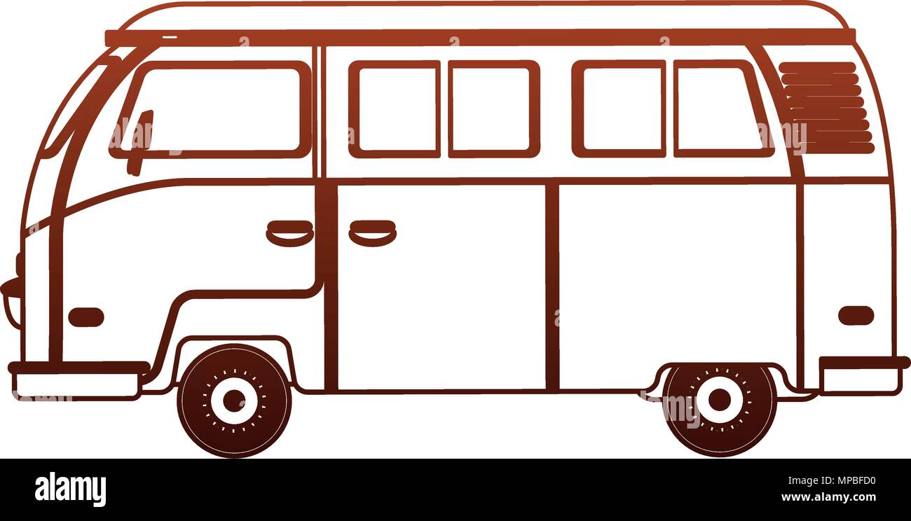 Retro van cartoon red lines Stock Vector Image & Art - Alamy