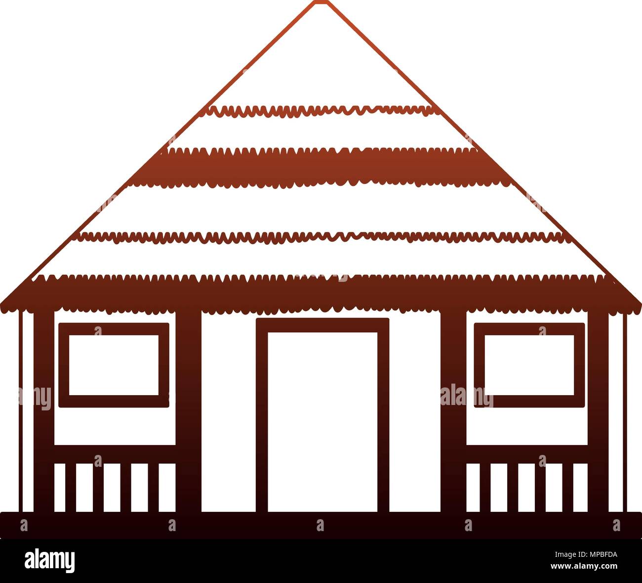 Wooden house isolated red lines Stock Vector Image & Art - Alamy