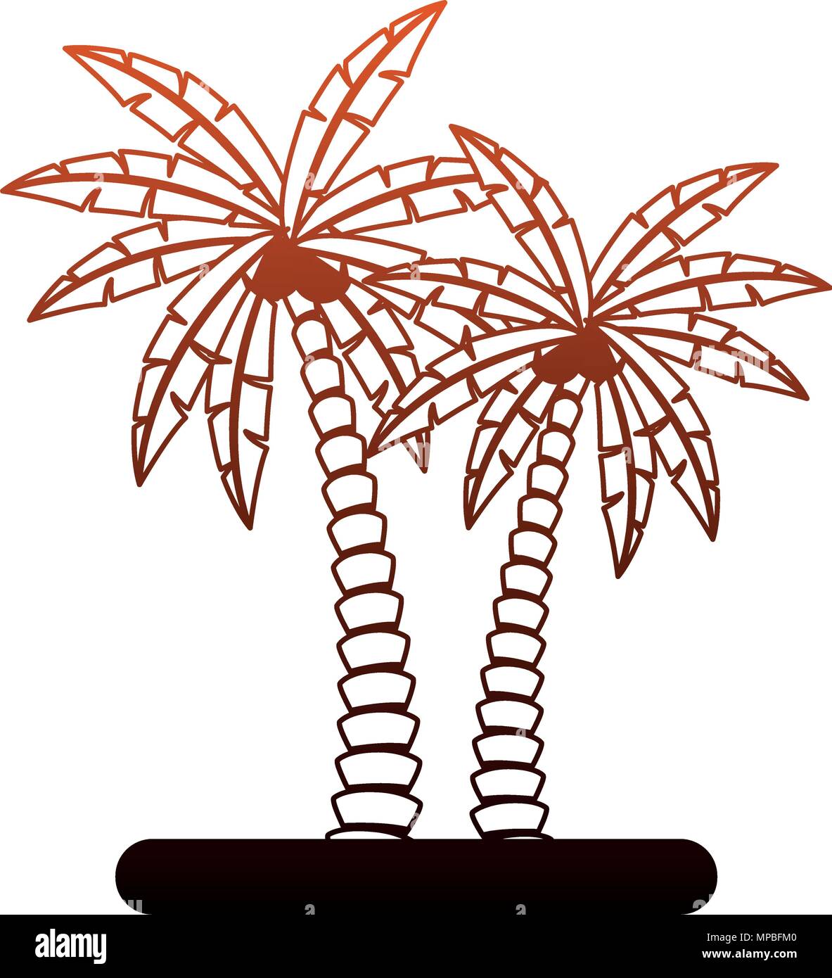 Beach palm trees red lines Stock Vector Image & Art - Alamy