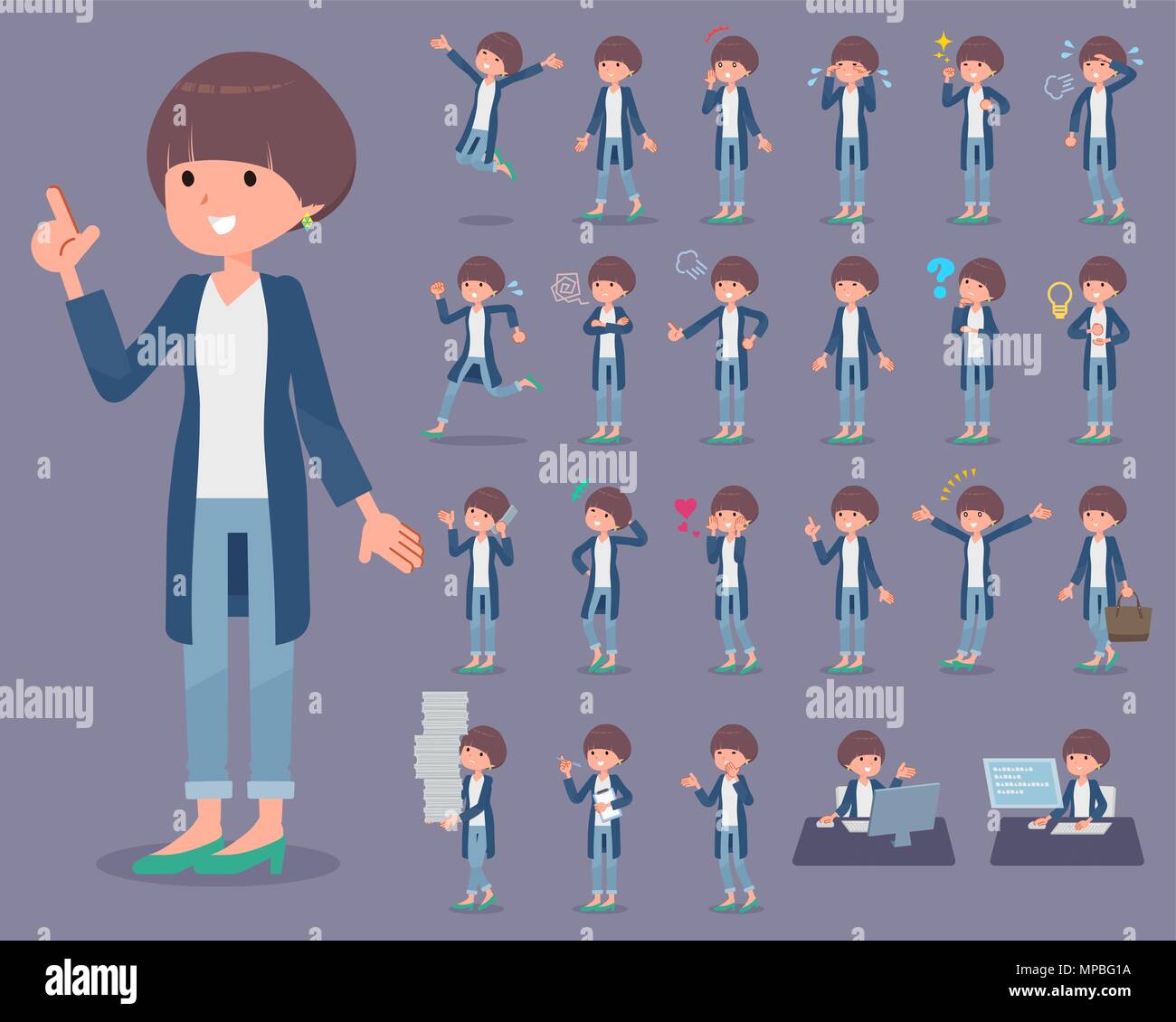 flat type Mash hair women 1 Stock Vector Image & Art - Alamy