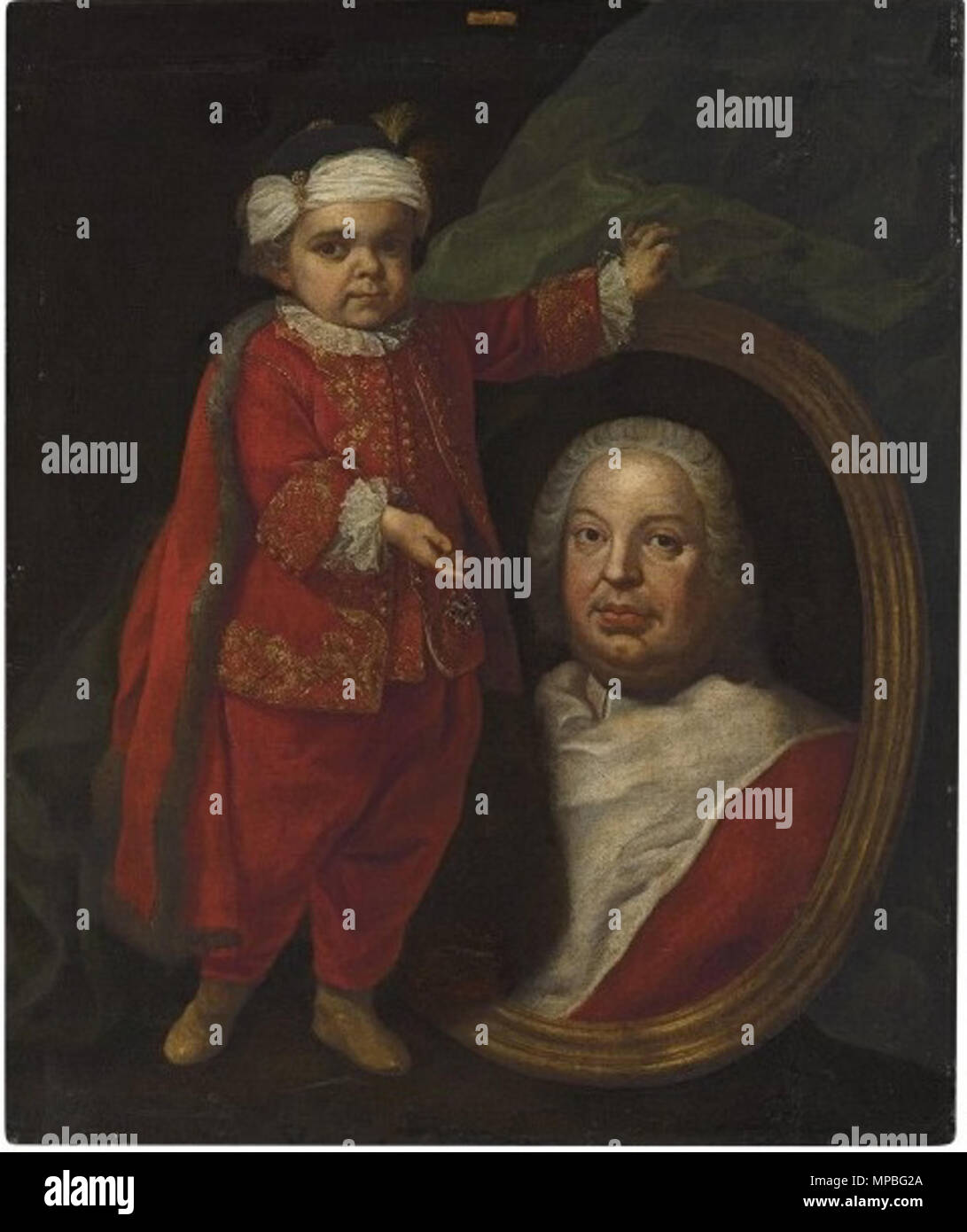 . Portrait of a French dwarf, Nicolas Ferry (known as Bébé), standing ...