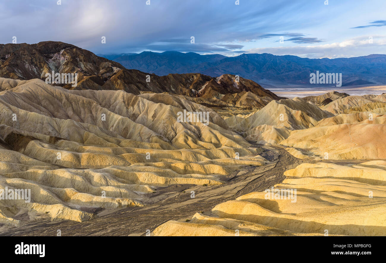 Sunrise at Desert Valley - A sunrise overview of rolling mudstone hills ...