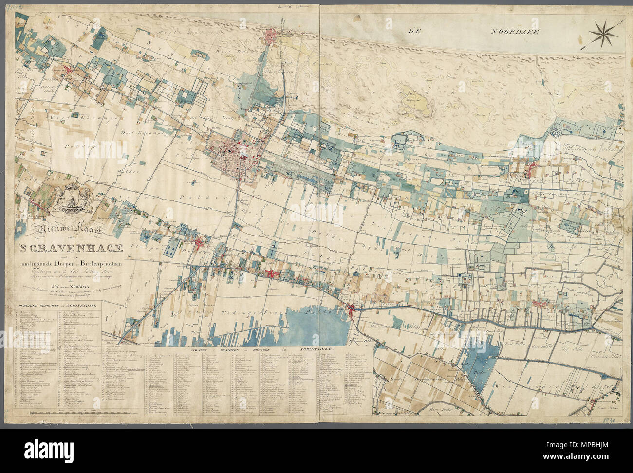 English: New map of The Hague and surrounding villages and country ...