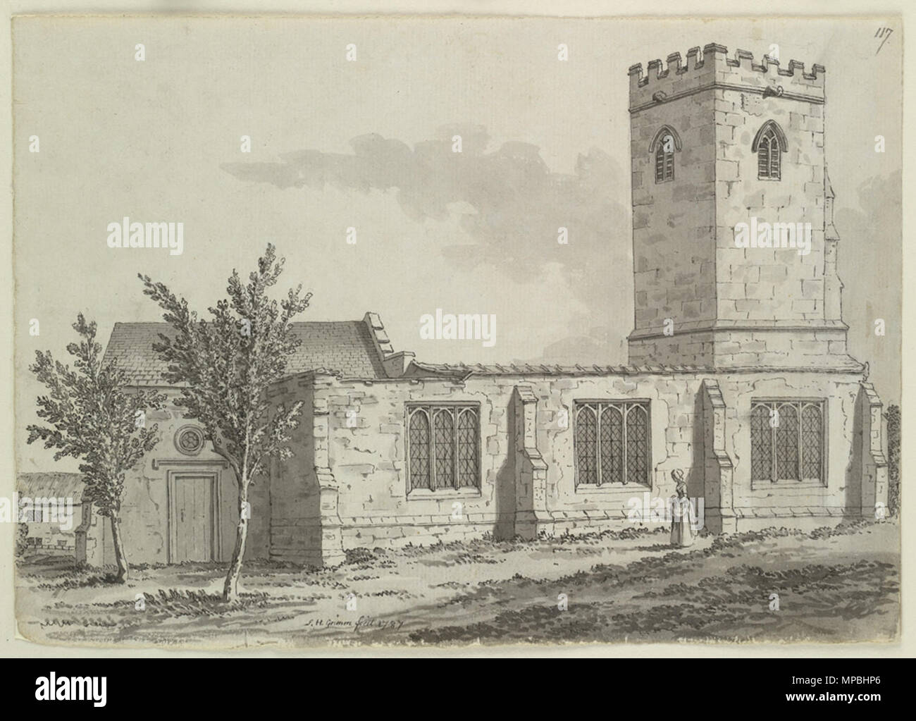 Normanton Church . English: View in ink of Normanton Church. Possibly ...