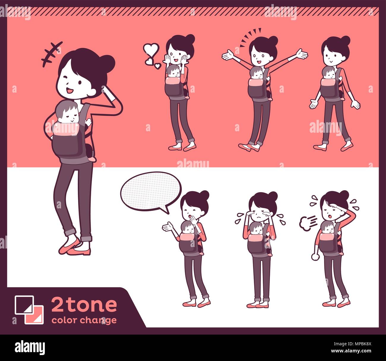 Tired mother baby Stock Vector Images - Alamy