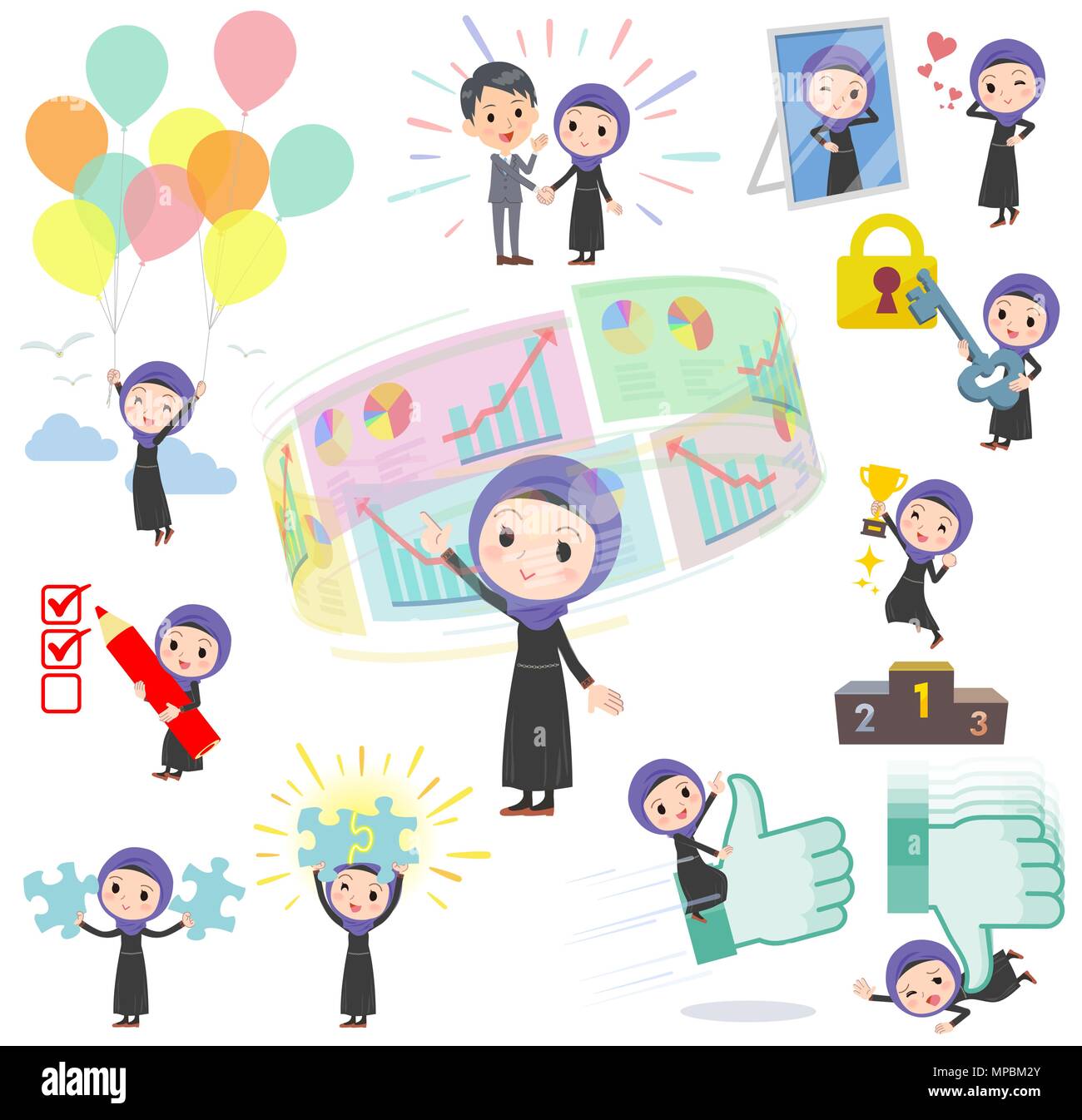 Arab women success & positive Stock Vector Image & Art - Alamy