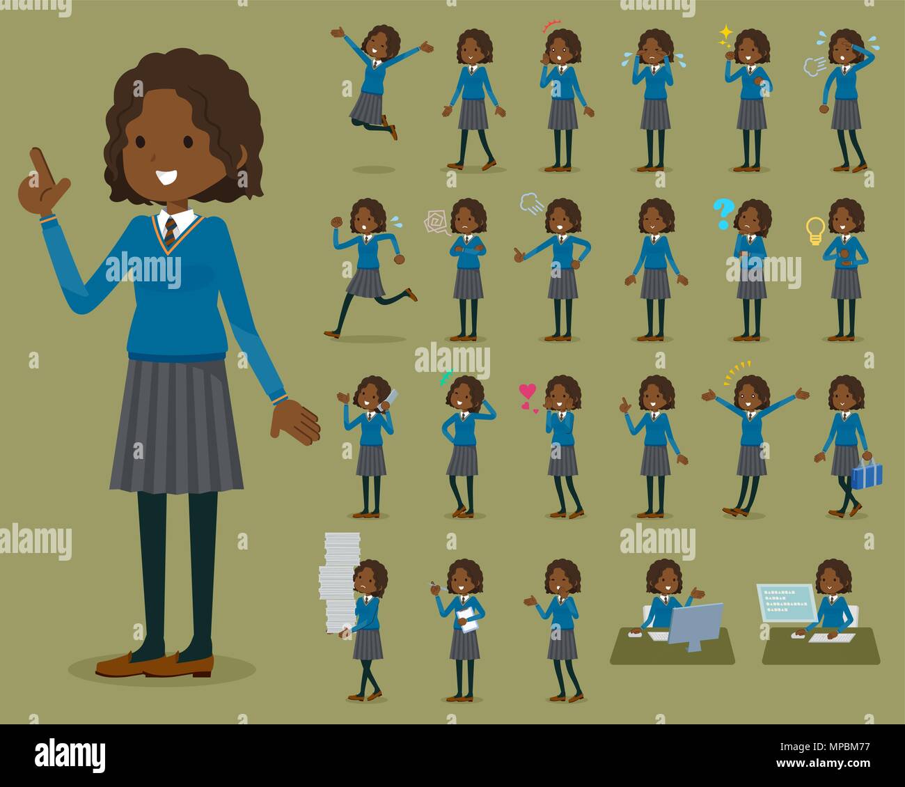 Back school happy teen Stock Vector Images - Alamy