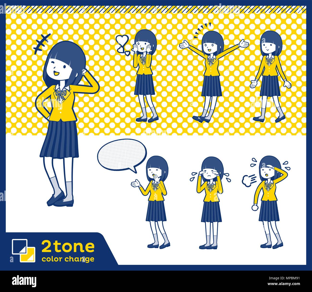 Students school uniforms walking Stock Vector Images - Alamy