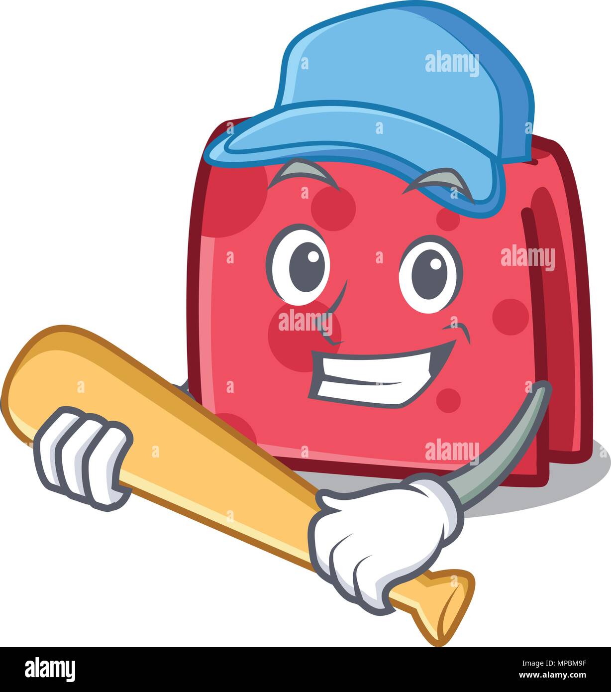 Playing baseball napkin character cartoon style vector illustration ...
