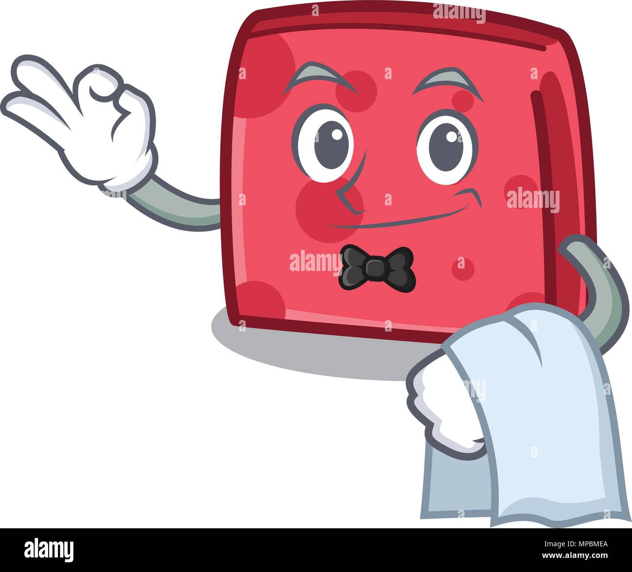 Waiter napkin character cartoon style vector illustration Stock Vector ...