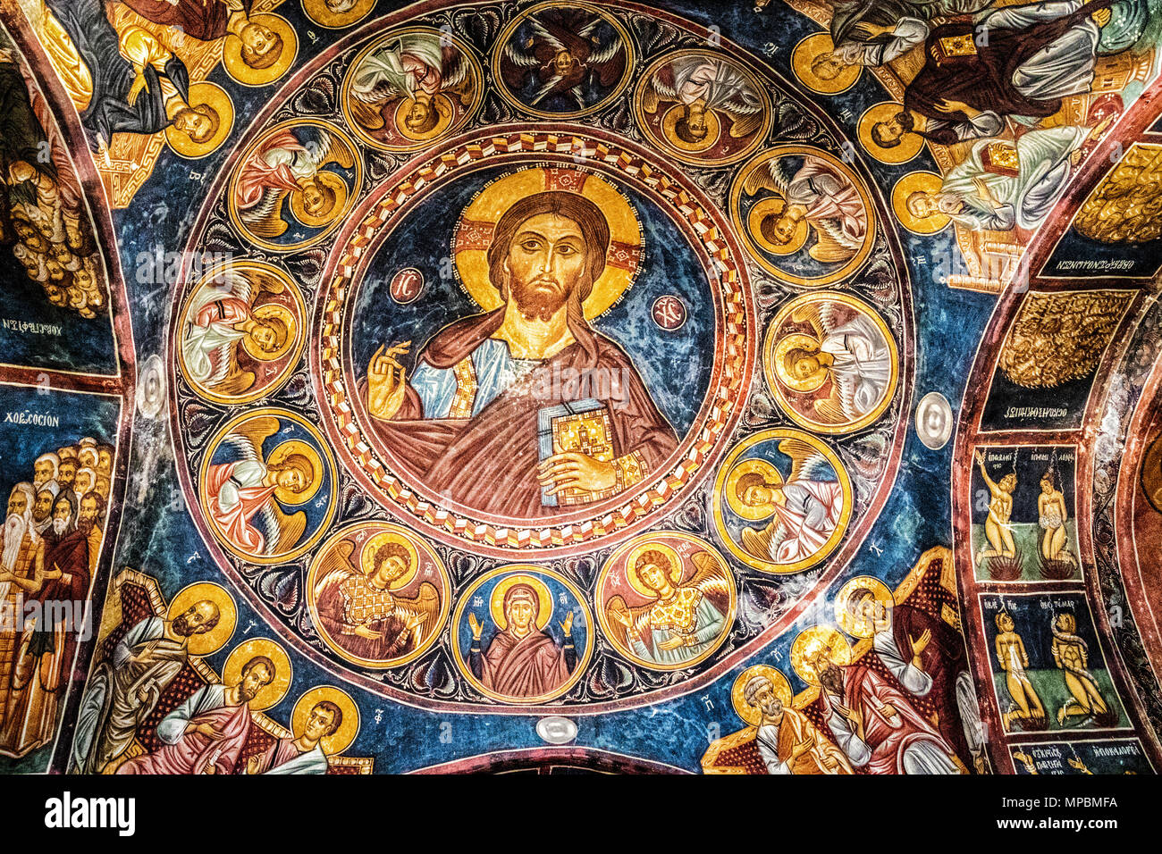 Ceiling painting in Monastery of Lampadistis in Cyprus Stock Photo - Alamy