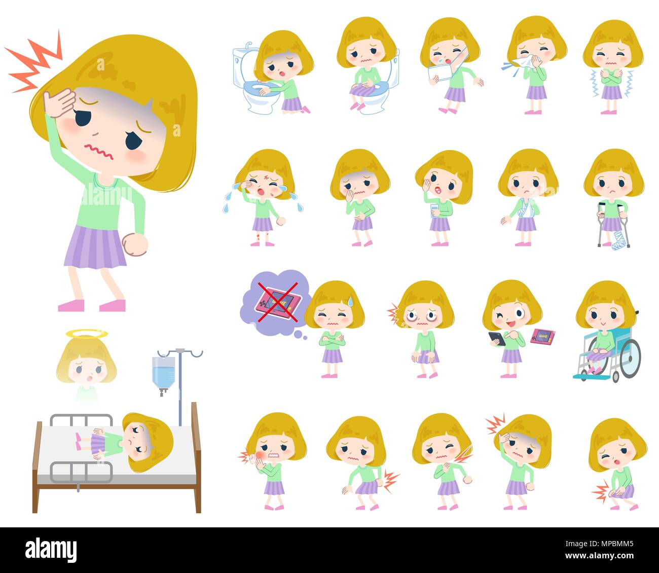 School girl illness Cut Out Stock Images & Pictures - Alamy