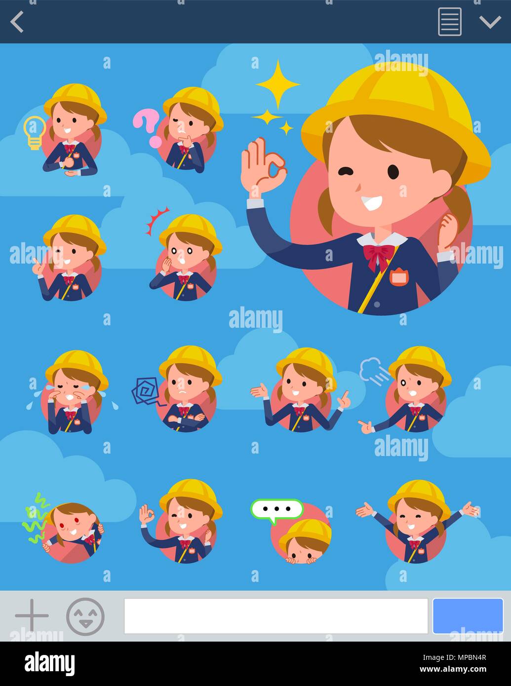 Smart school child girl Stock Vector Images - Alamy