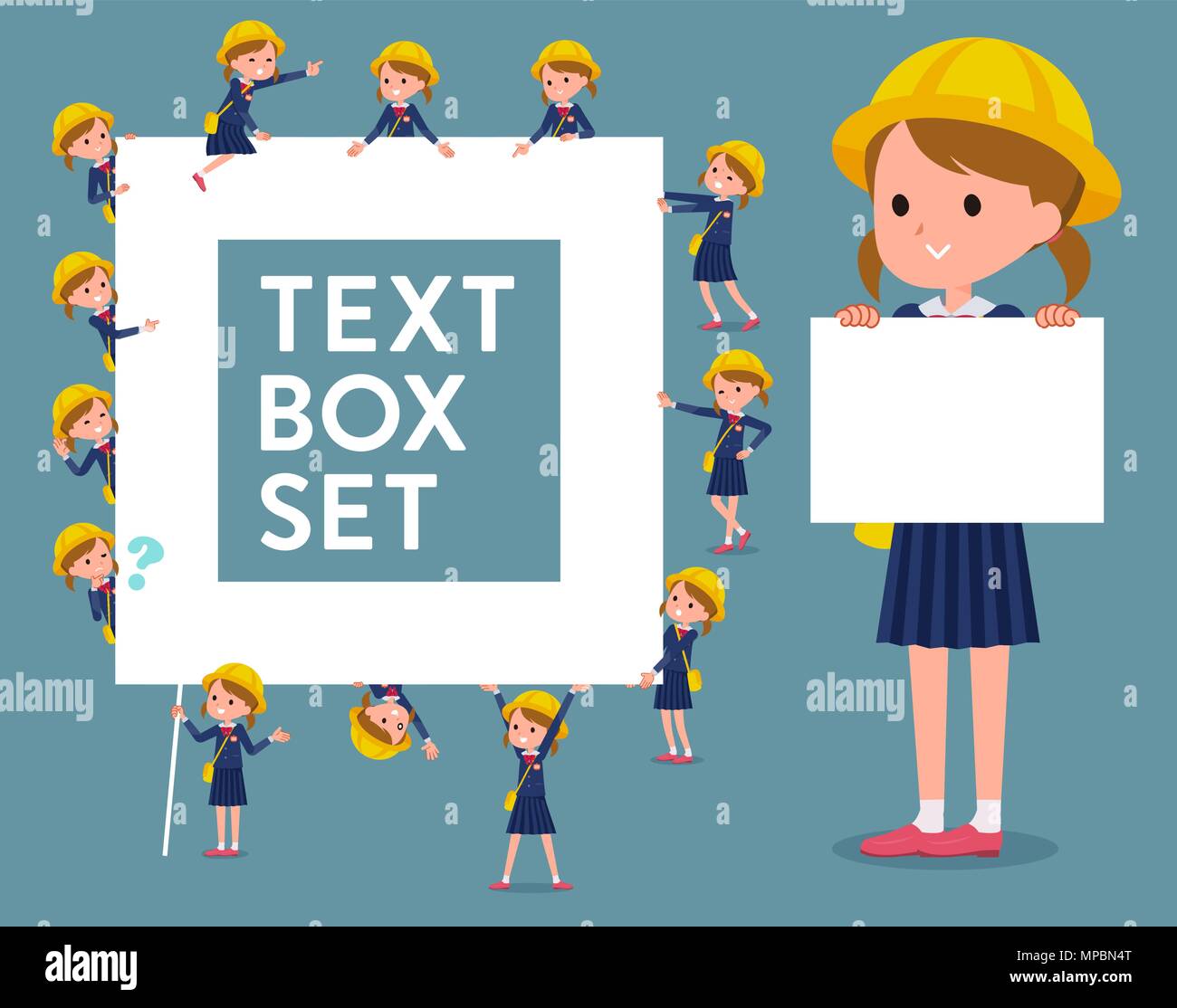 flat type Nursery school girl text box Stock Vector Image & Art - Alamy