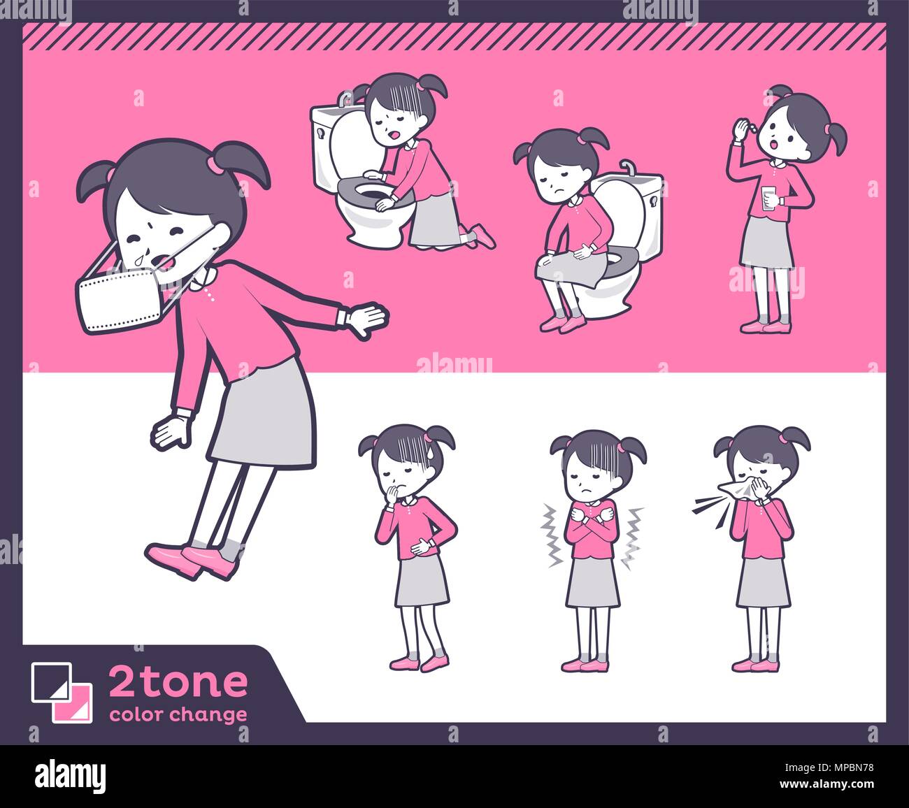 Girl vomiting Stock Vector Images - Alamy