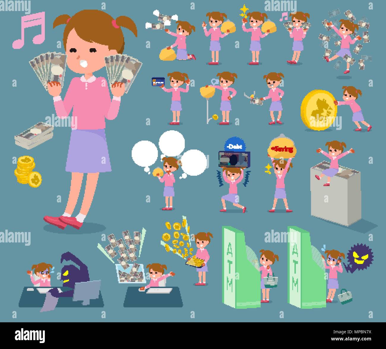 Pink bills Stock Vector Images - Alamy