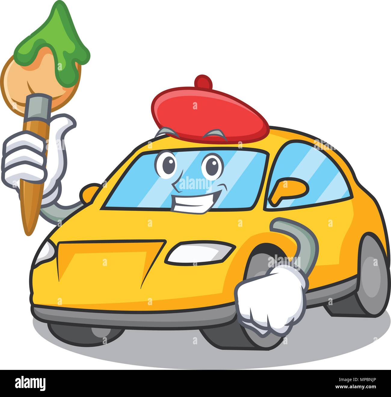 Artist taxi character cartoon style vector illustration Stock Vector ...