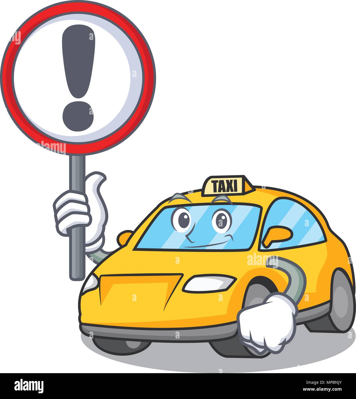 With sign taxi character cartoon style vector illustration Stock Vector ...