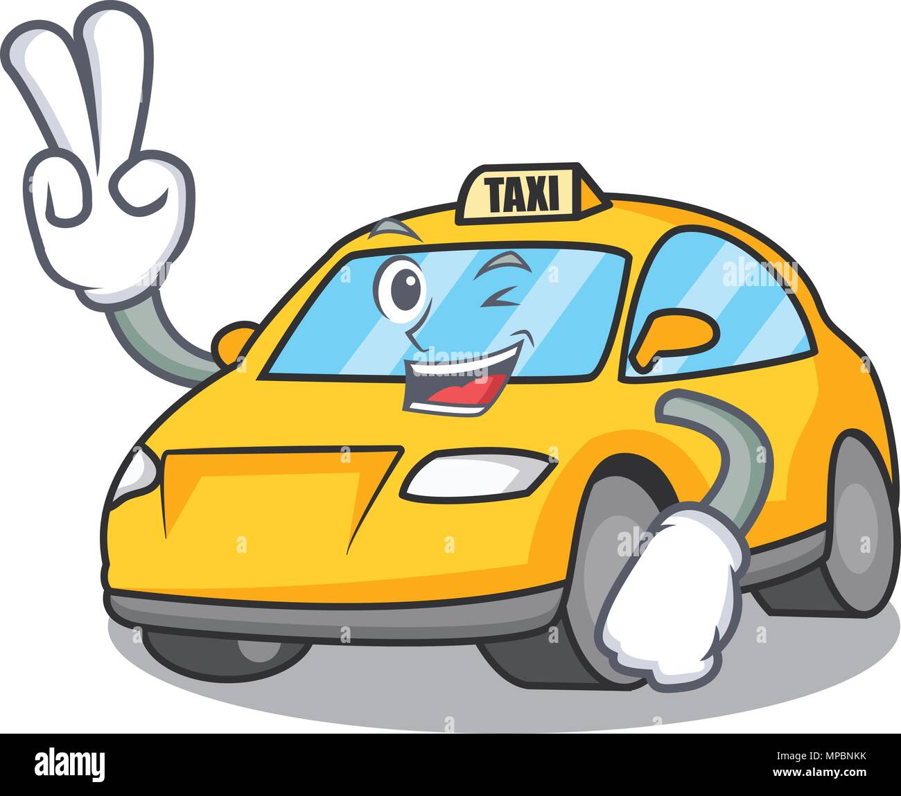 Two finger taxi character cartoon style vector illustration Stock ...