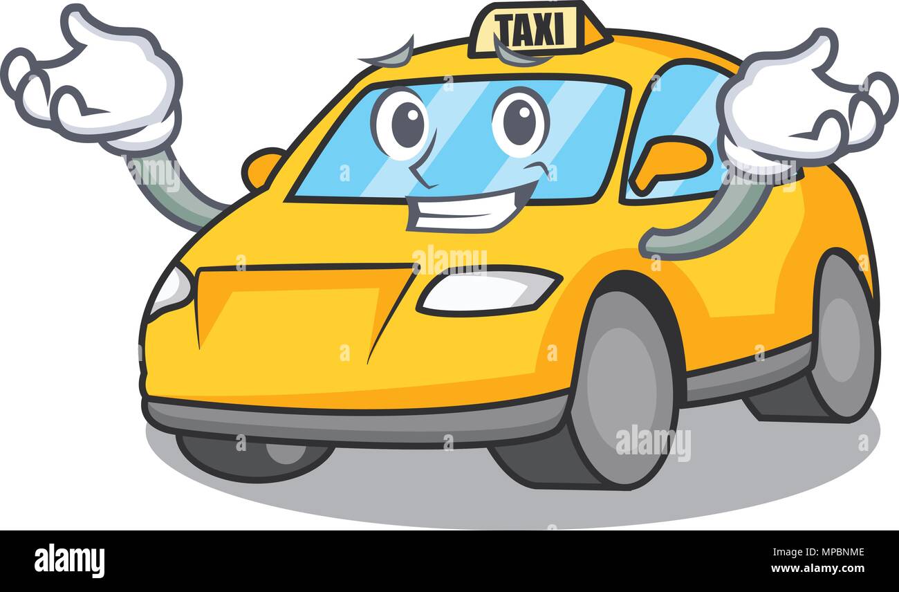 Grinning taxi character cartoon style vector illustration Stock Vector ...