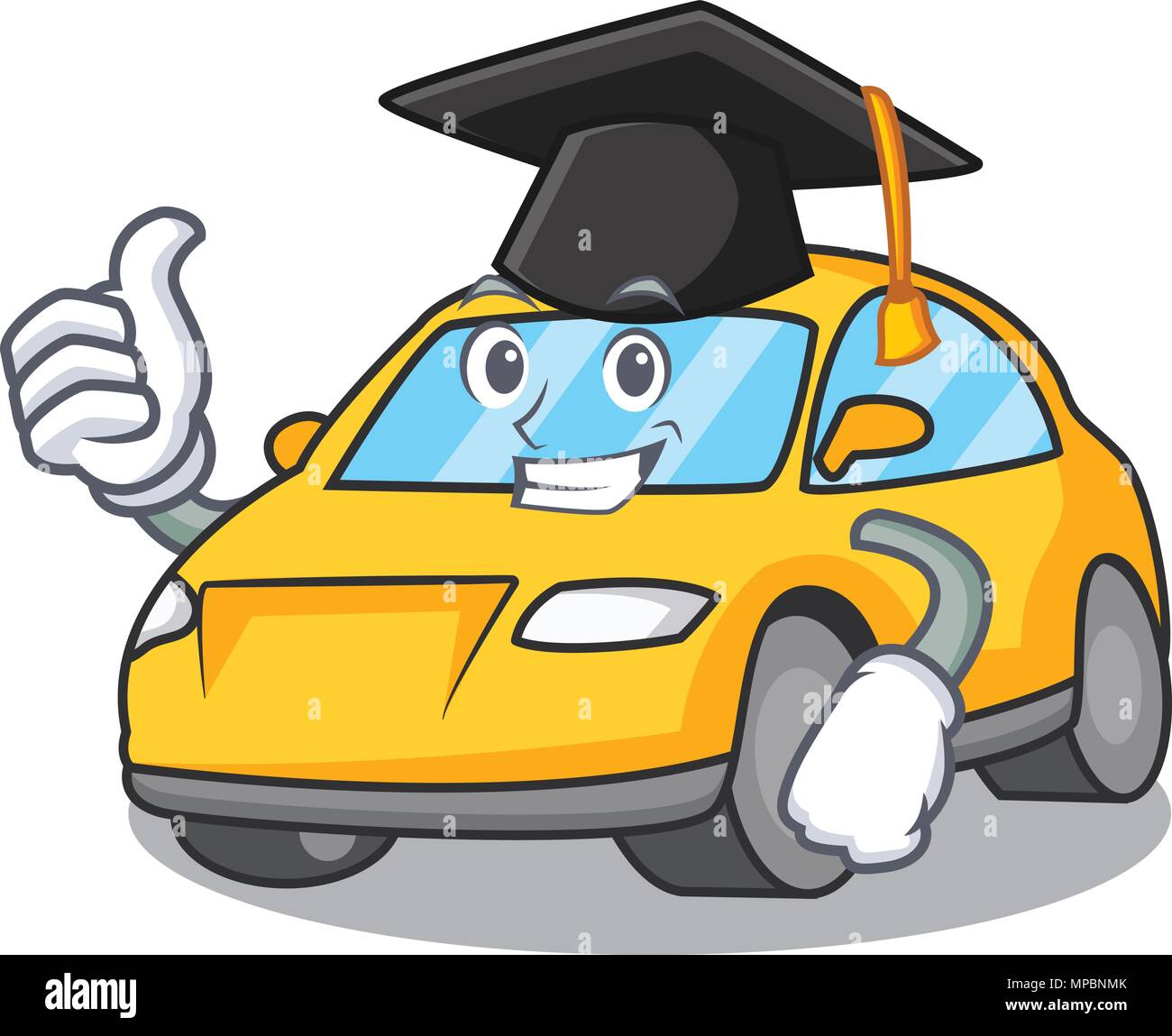 Graduation taxi character cartoon style vector illustration Stock ...