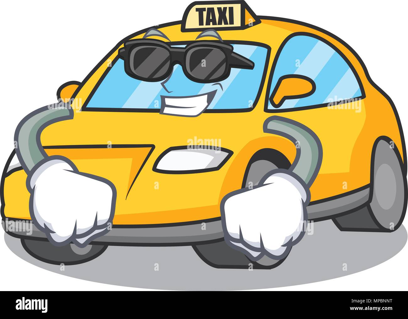 Super cool taxi character cartoon style vector illustration Stock ...