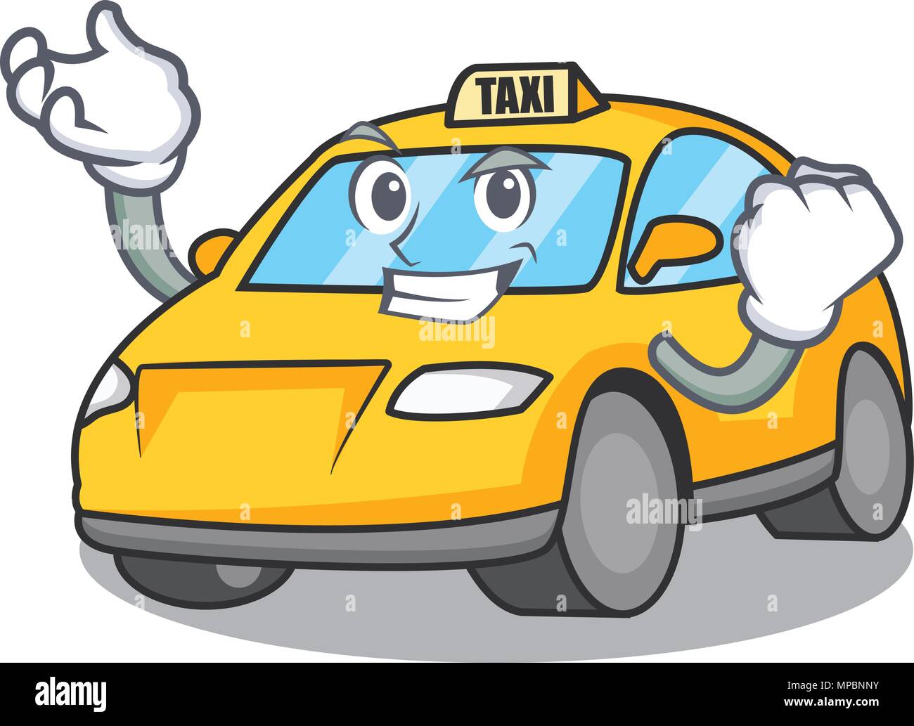 Successful taxi character cartoon style vector illustration Stock ...
