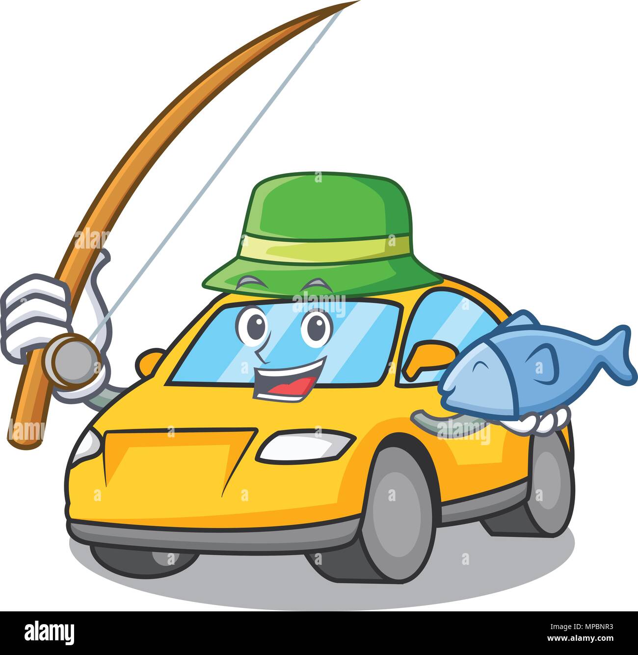 Fishing taxi character mascot style vector illustration Stock Vector ...